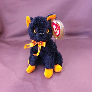 TY Beanie Baby "fraidy" the Black and Orange Halloween Cat. New, Never ...