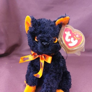 TY Beanie Baby "fraidy" the Black and Orange Halloween Cat. New, Never ...