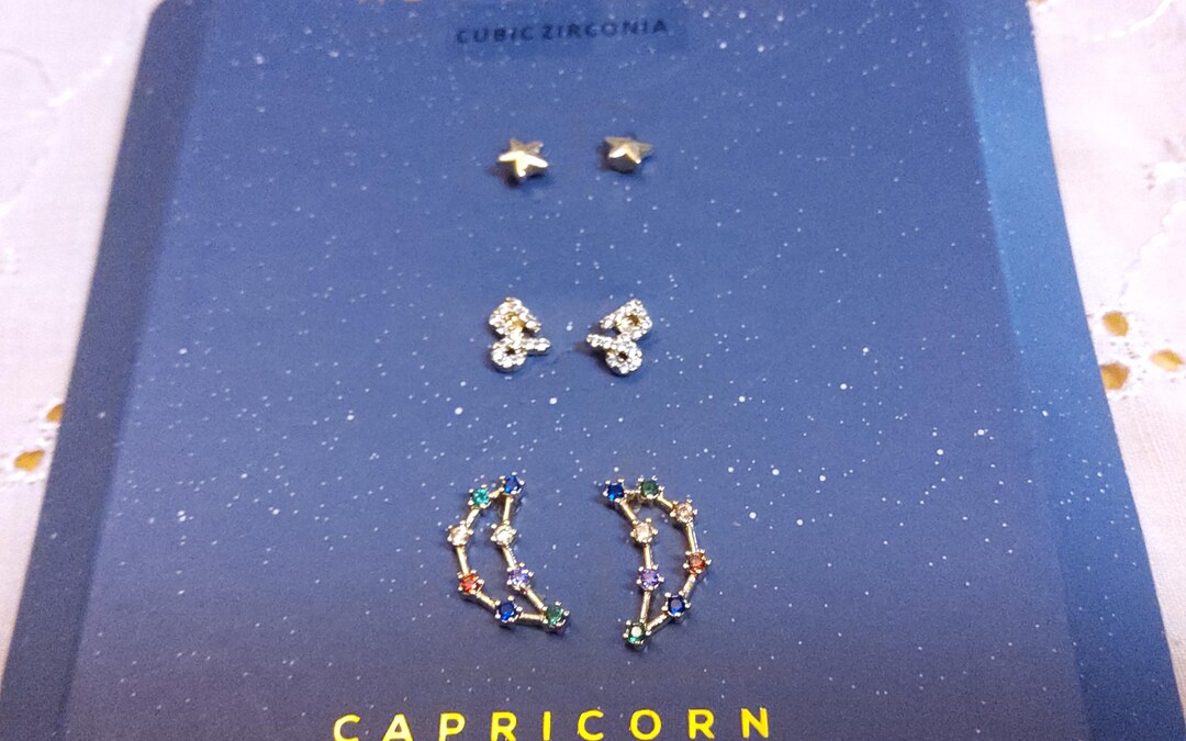 AEROPOSTLE "capricorn" Astrological Pierced Earring Sets. 3 Different ...
