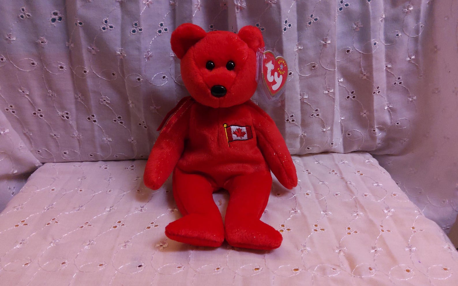 TY Beanie Baby "pierre" the Red Canadian Bear. New, Never Played With ...