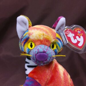 TY Beanie Baby "kaleidoscope" the Colorful Cat. New, Never Played With ...