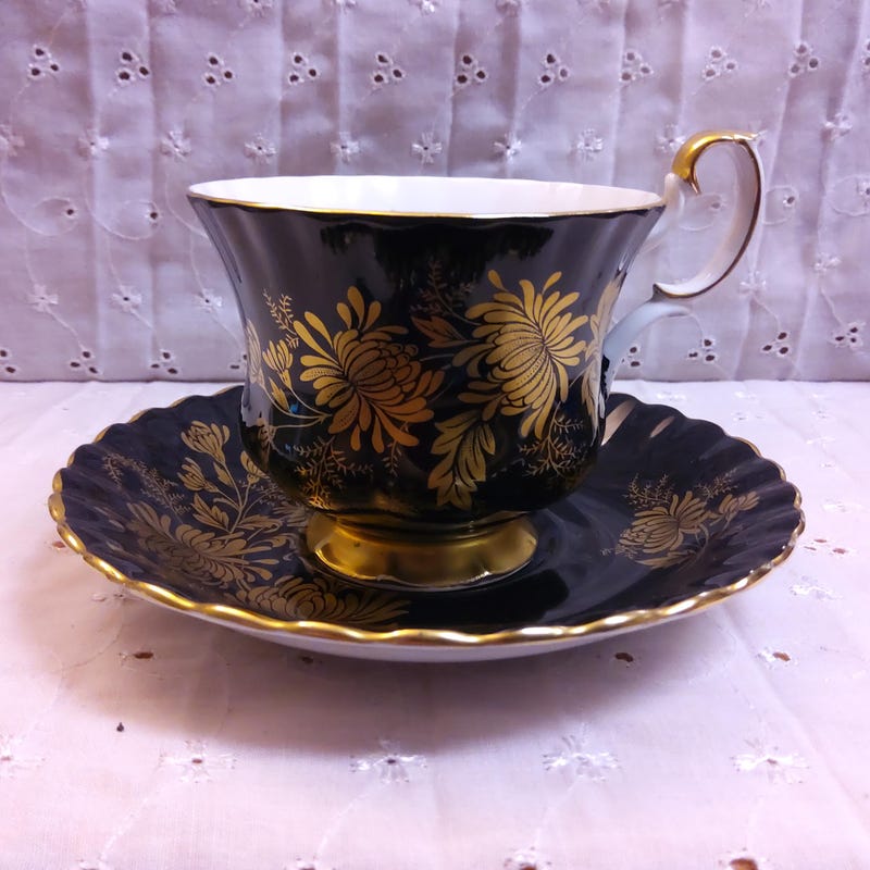 Black and Gold Tea Set - Etsy