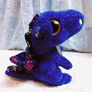 TY Beanie Boos "saffire" the Blue and Gold Dragon. New, Never Played ...
