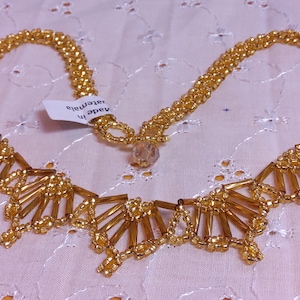 Handbeaded Woven Goldtone Mesh Necklace. NEW, From Guatemala With the ...