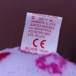 TY Beanie Baby "kissy" the Bear. New, Never Played With. Stored in a ...