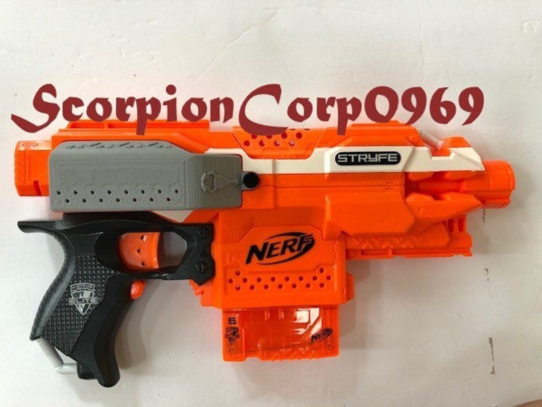 Nerf Stryfe 130+ FPS Nerf OG Orange Stryfe Modded W/ Meishel 2.0 2s or Valkyrie 3s Motors ...