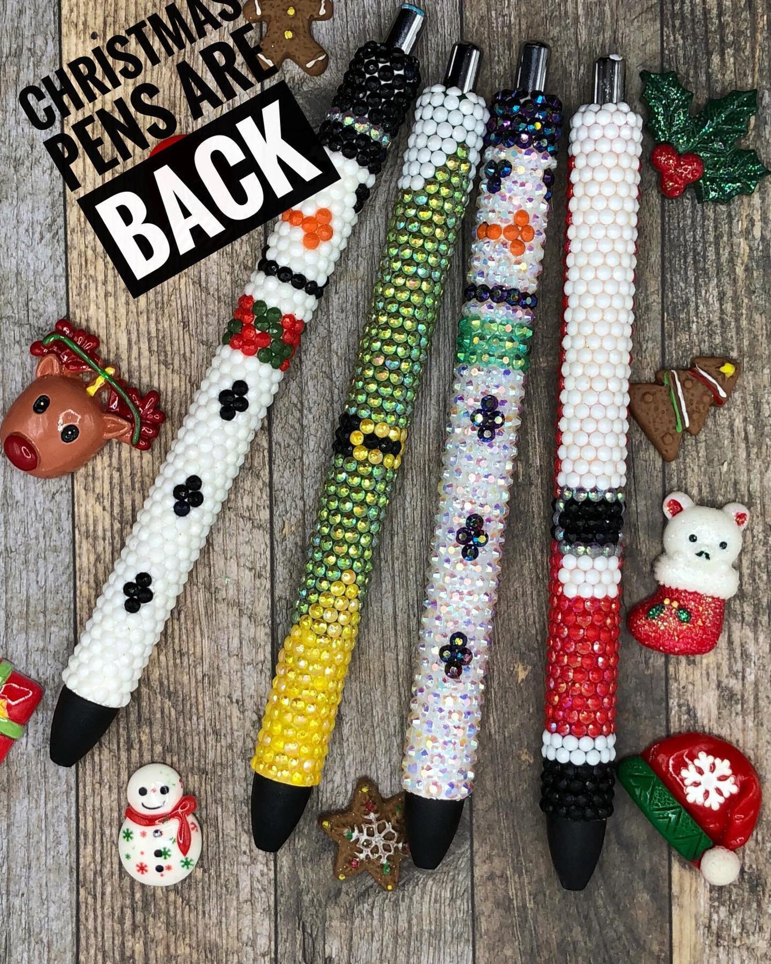 NEW Christmas Santa Rhinestone Pattern for Pens, Flatback Rhinestone ...