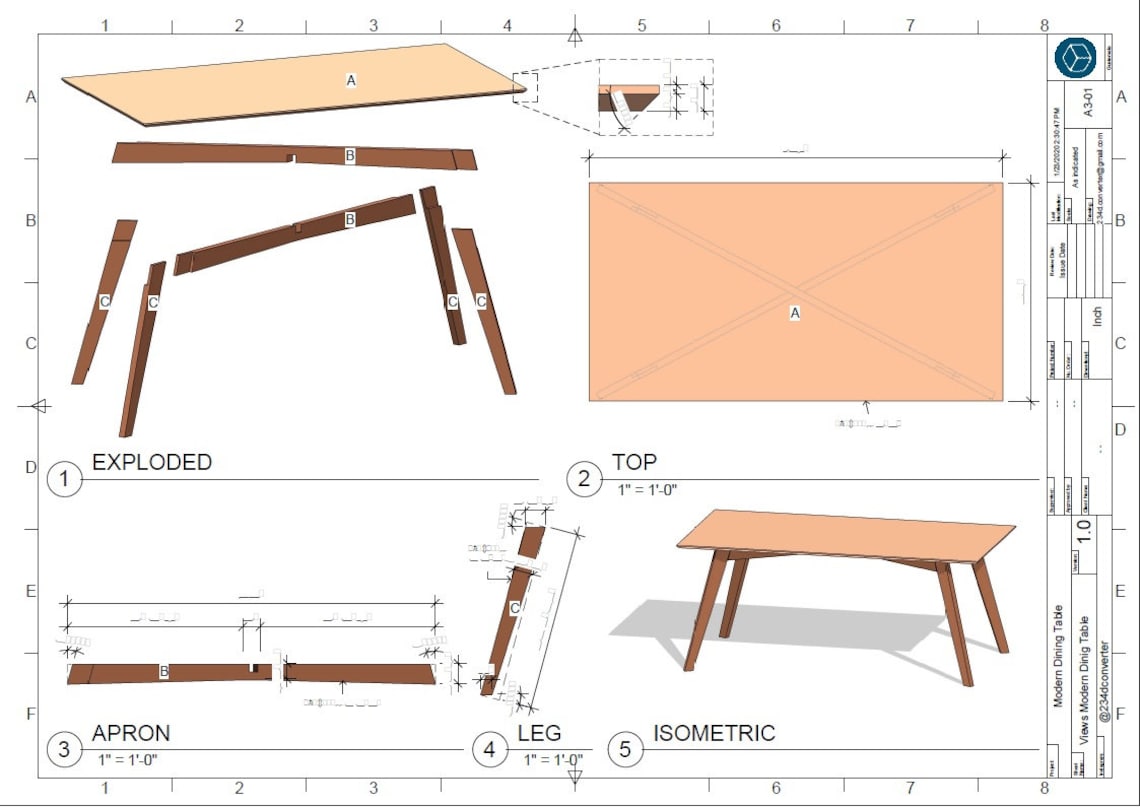DIY Dining Table Plans PDF File - Etsy