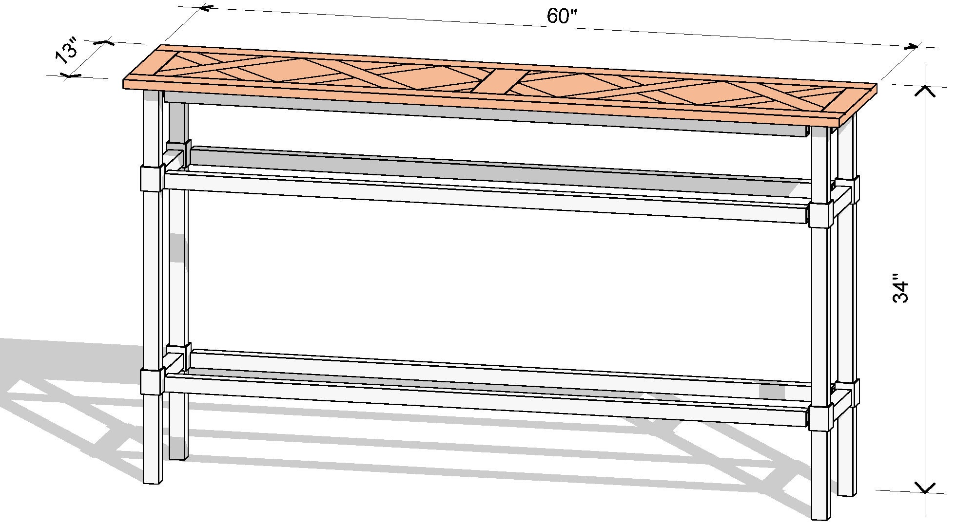 Console Table Plans DIY Industrial Style Desk,rustic- Conference Room ...