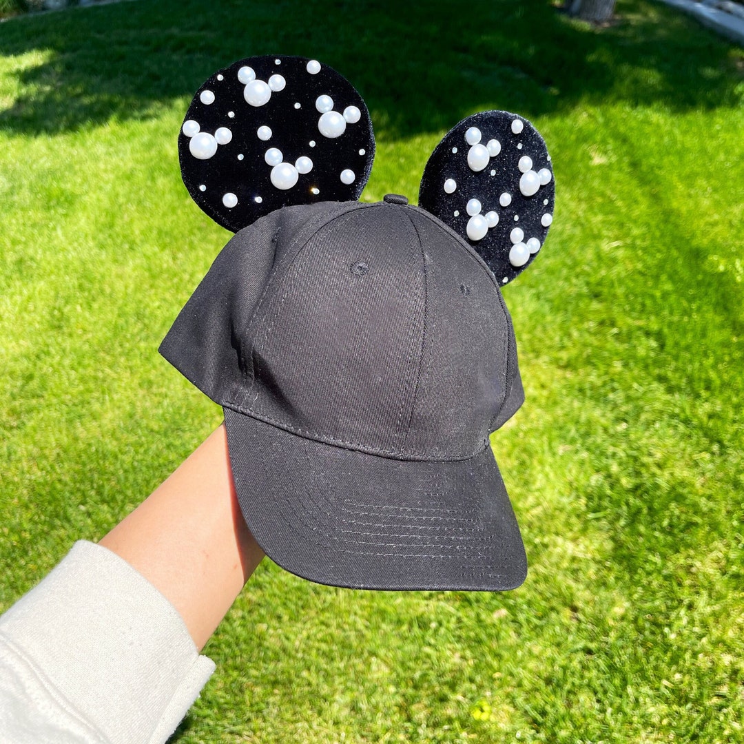 Pearl Mickey Baseball Cap Hat, Pearl Mickey Cap, Mouse Ear Cap, Mickey ...