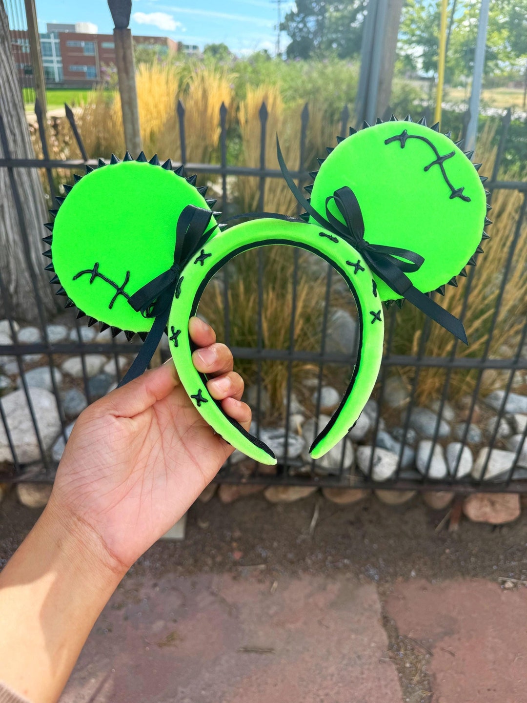 Spiked Oogie Boogie Mickey Ears, Halloween Mickey Ear, Spiked Mickey ...