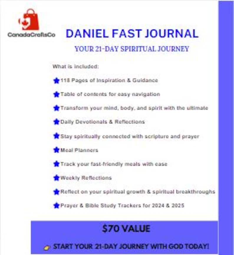21-day Daniel Fast Journal: Prayer, Devotion & Meal Planner (PDF) - Etsy