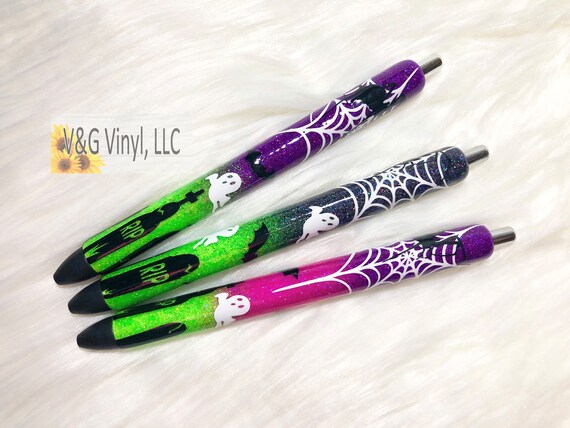 Spooky Glitter Pen Graveyard Pen Halloween Glitter Pen - Etsy