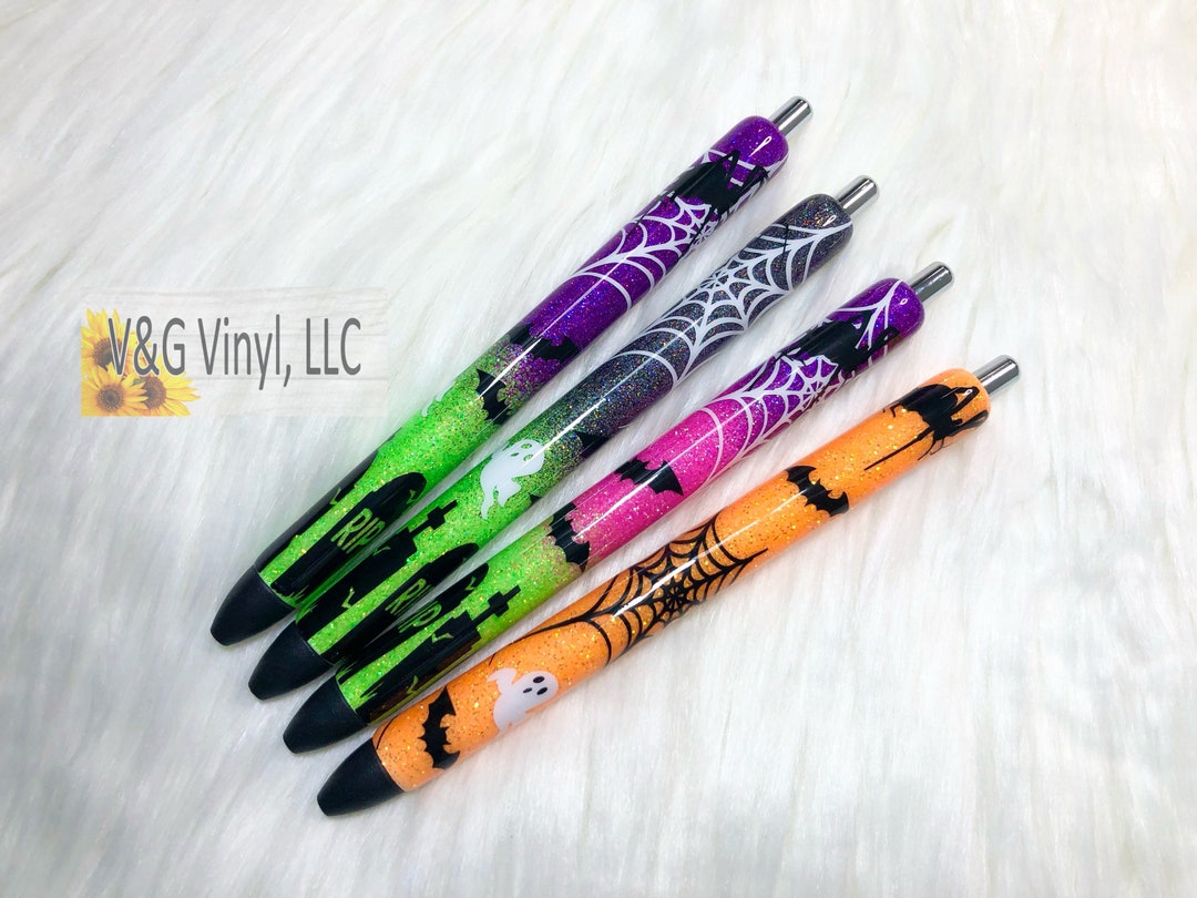 Spooky Glitter Pen Graveyard Pen Halloween Glitter Pen - Etsy