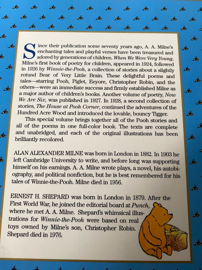 A.A. Milne 1996 the Complete Tales & Poems of Winnie the Pooh Book - Etsy