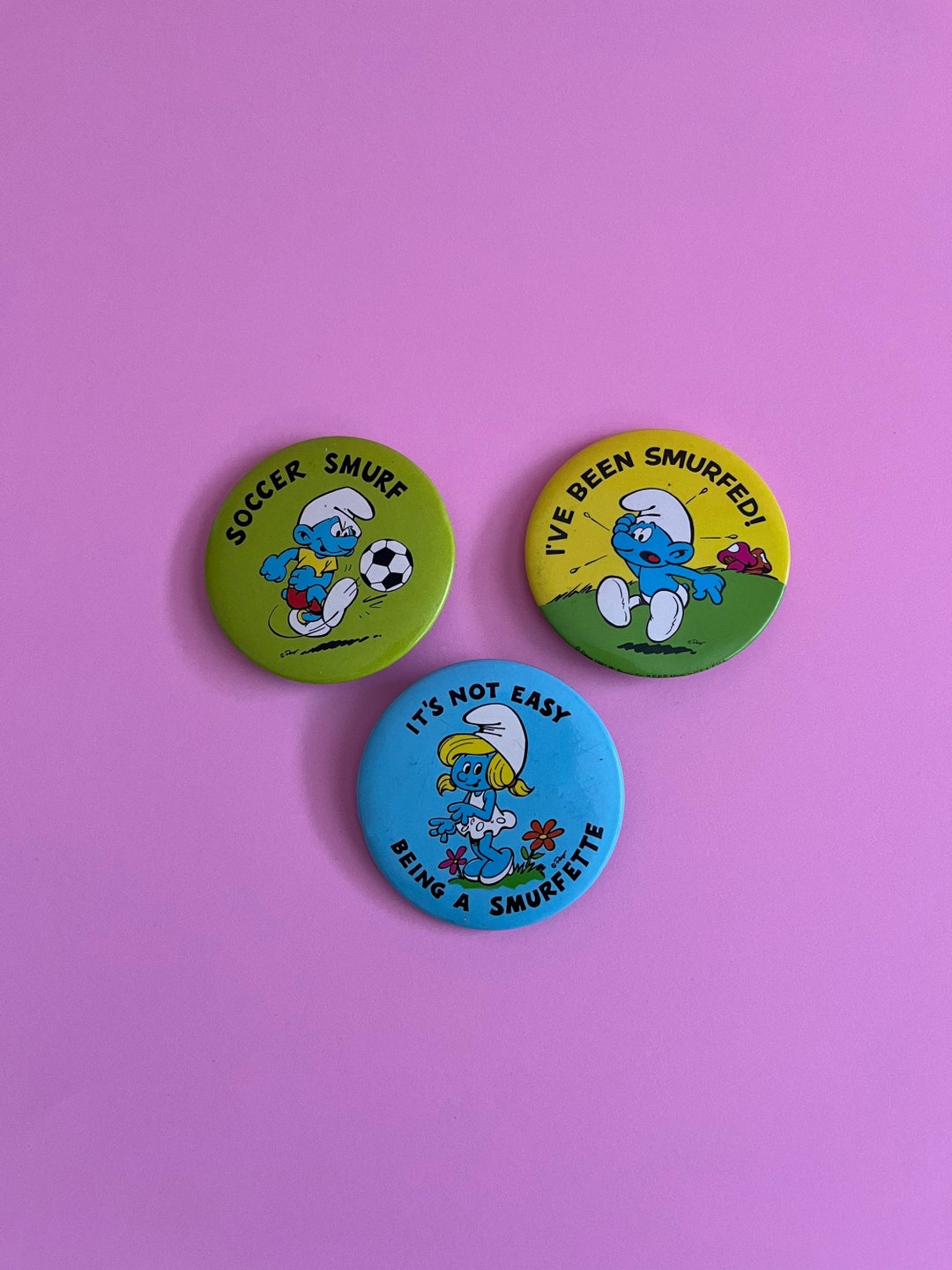 Set of 3 Vintage Smurf Pins 1980s - Very Good Used Condition - Etsy