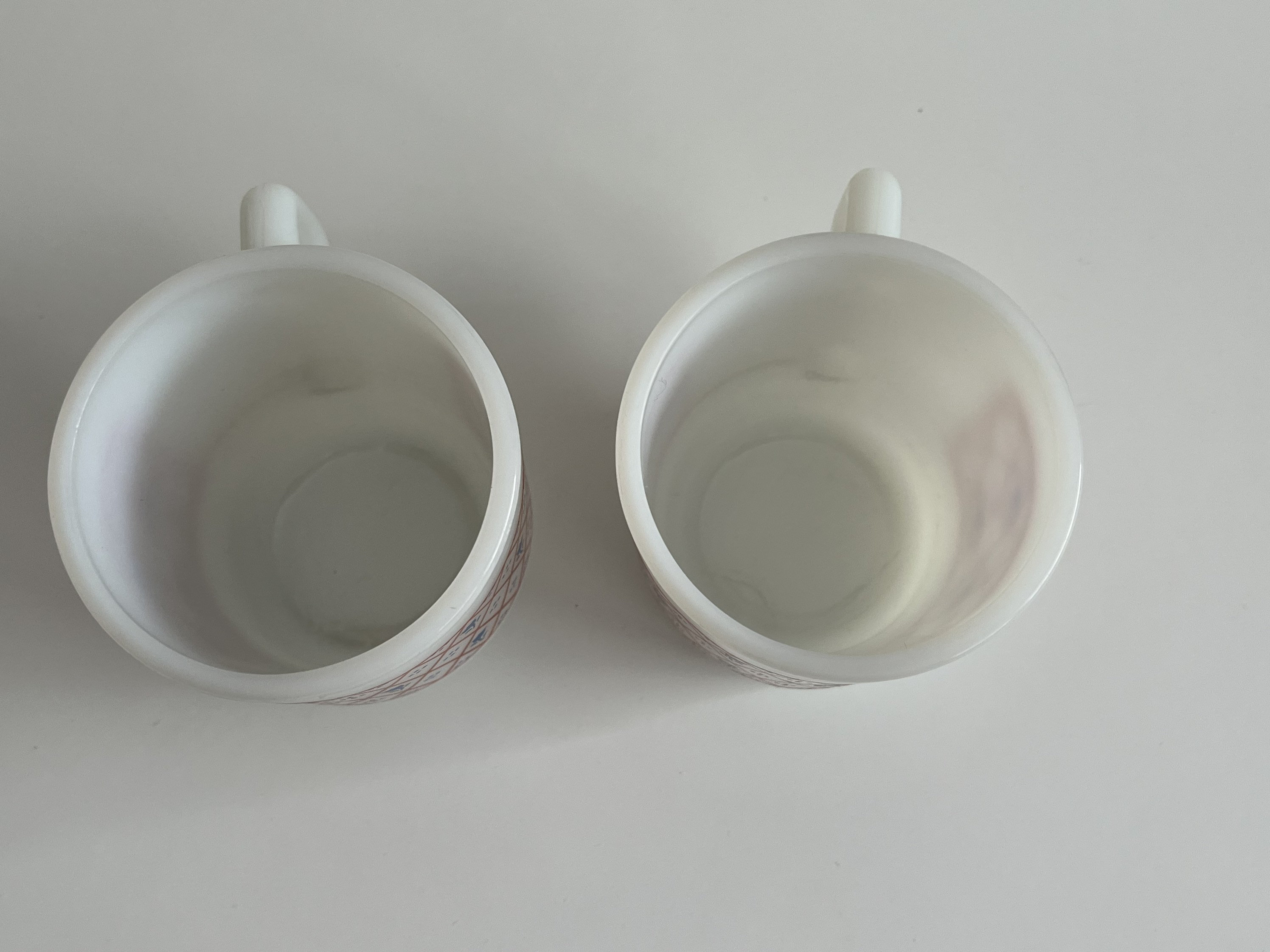 Set of 2 Vintage Termocrisa Milk Glass Mugs With Floral - Etsy