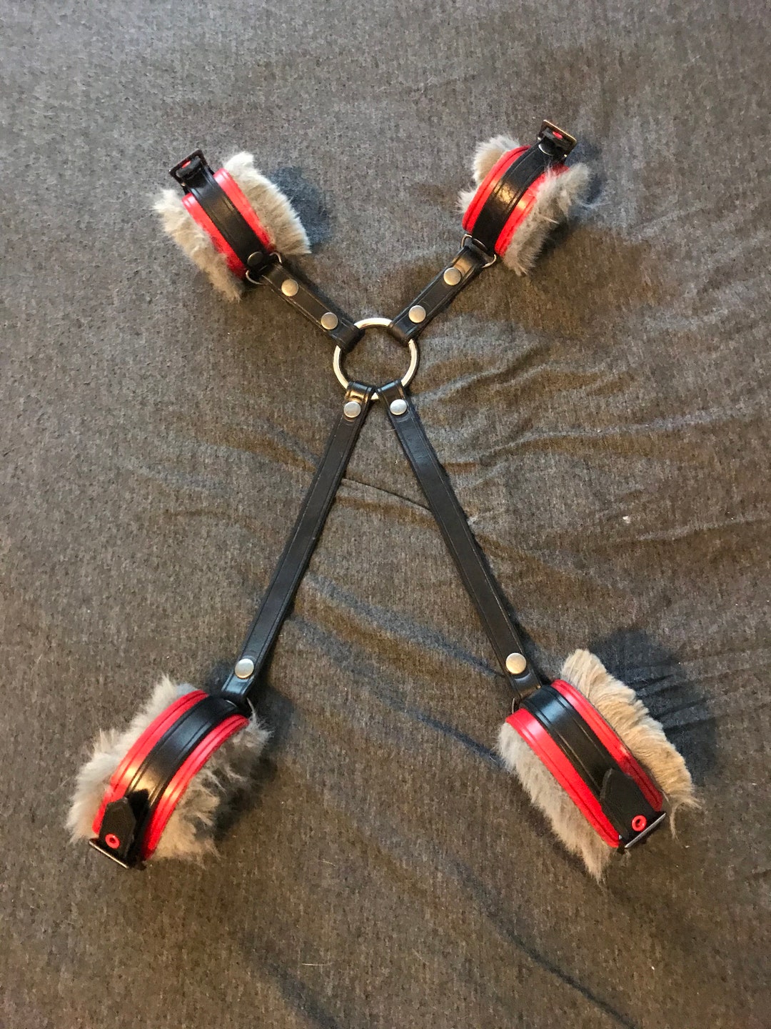 Lilith CUSTOM Leather Hog Tie Restraint Set Cuffs Wrist Ankle - Etsy