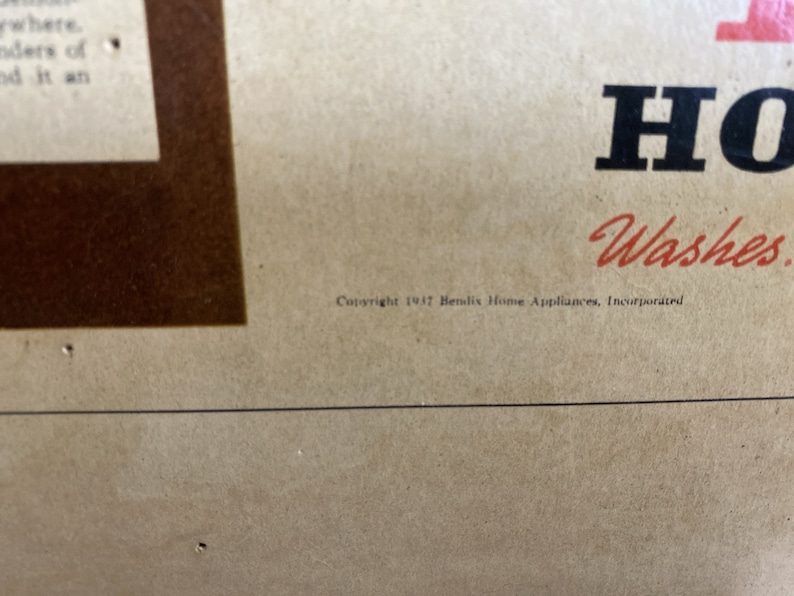 Bendix Home Laundry Washing Machine 1937 Store Advertisement - Etsy