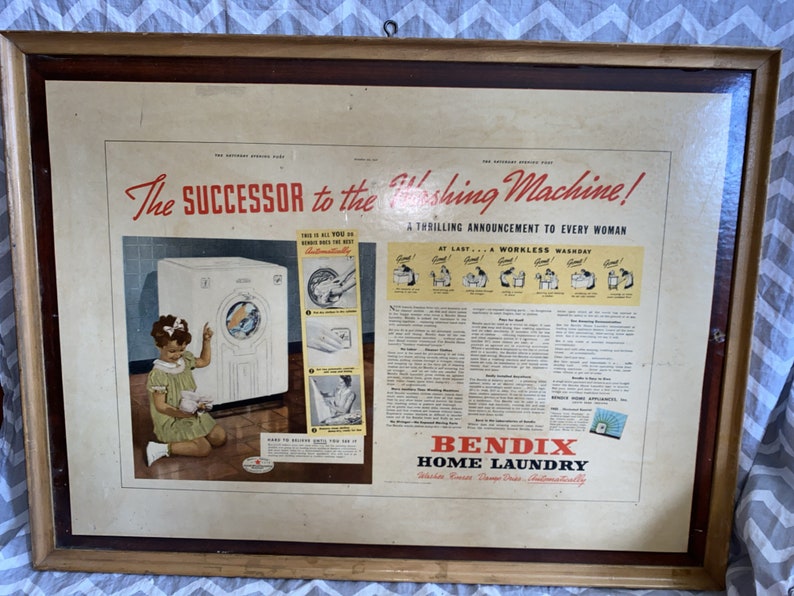 Bendix Home Laundry Washing Machine 1937 Store Advertisement - Etsy
