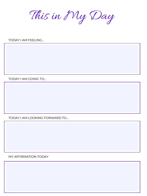 PDF Fillable This is My Day - Etsy