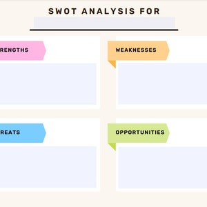 PDF Fillable Colorful SWOT ANALYSIS - Etsy