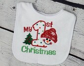 My First Baby Bibs Embroidered Bibs 1st Christmas Bibs - Etsy