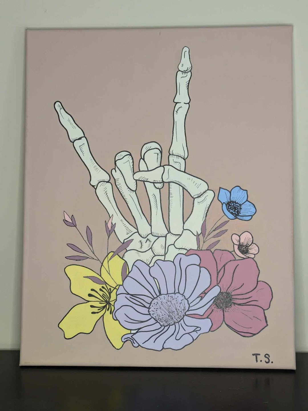 Skeleton Hand Painting - Etsy