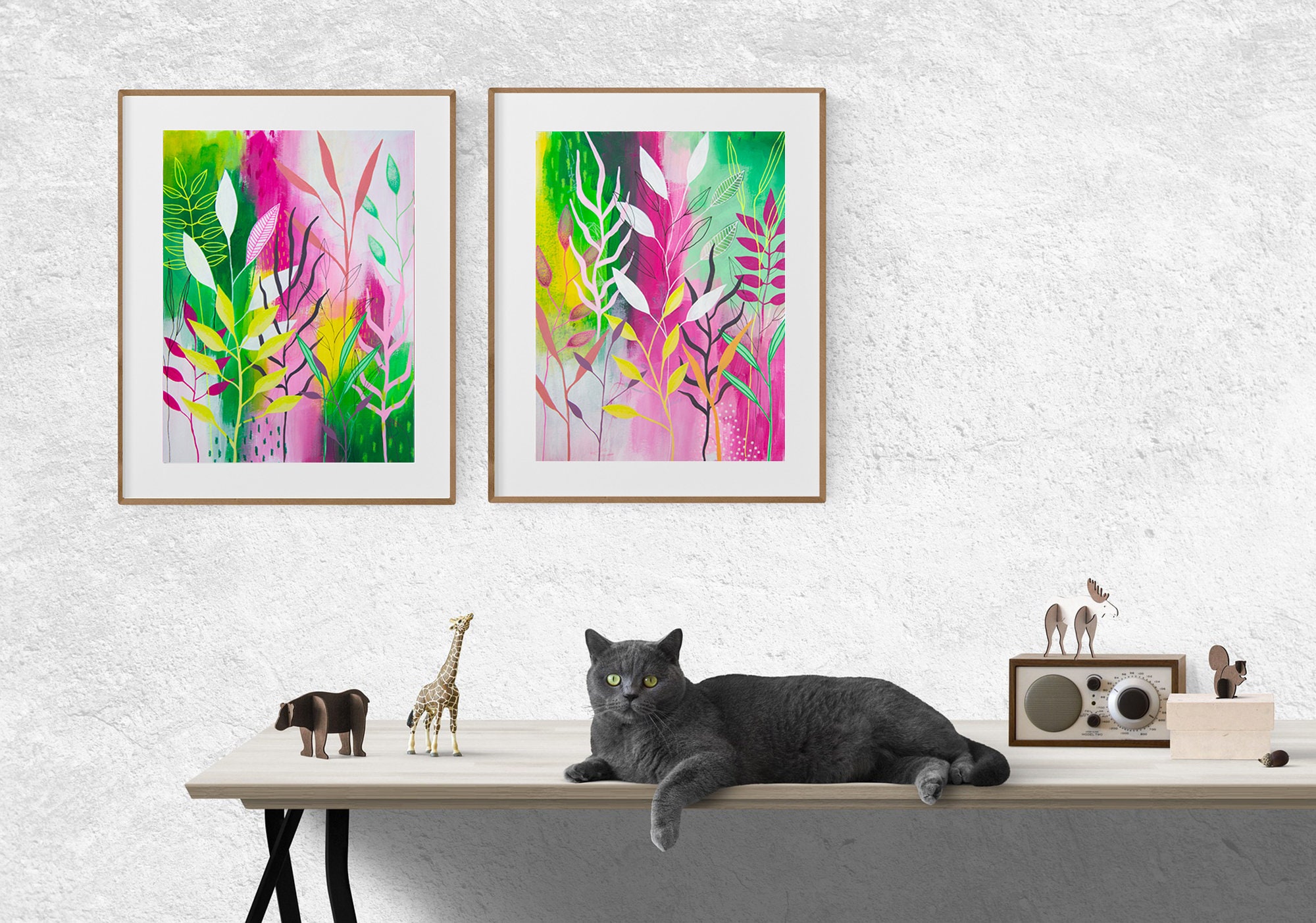 Painting Small original paintings Abstract Art Colorful art. duo Set of ...