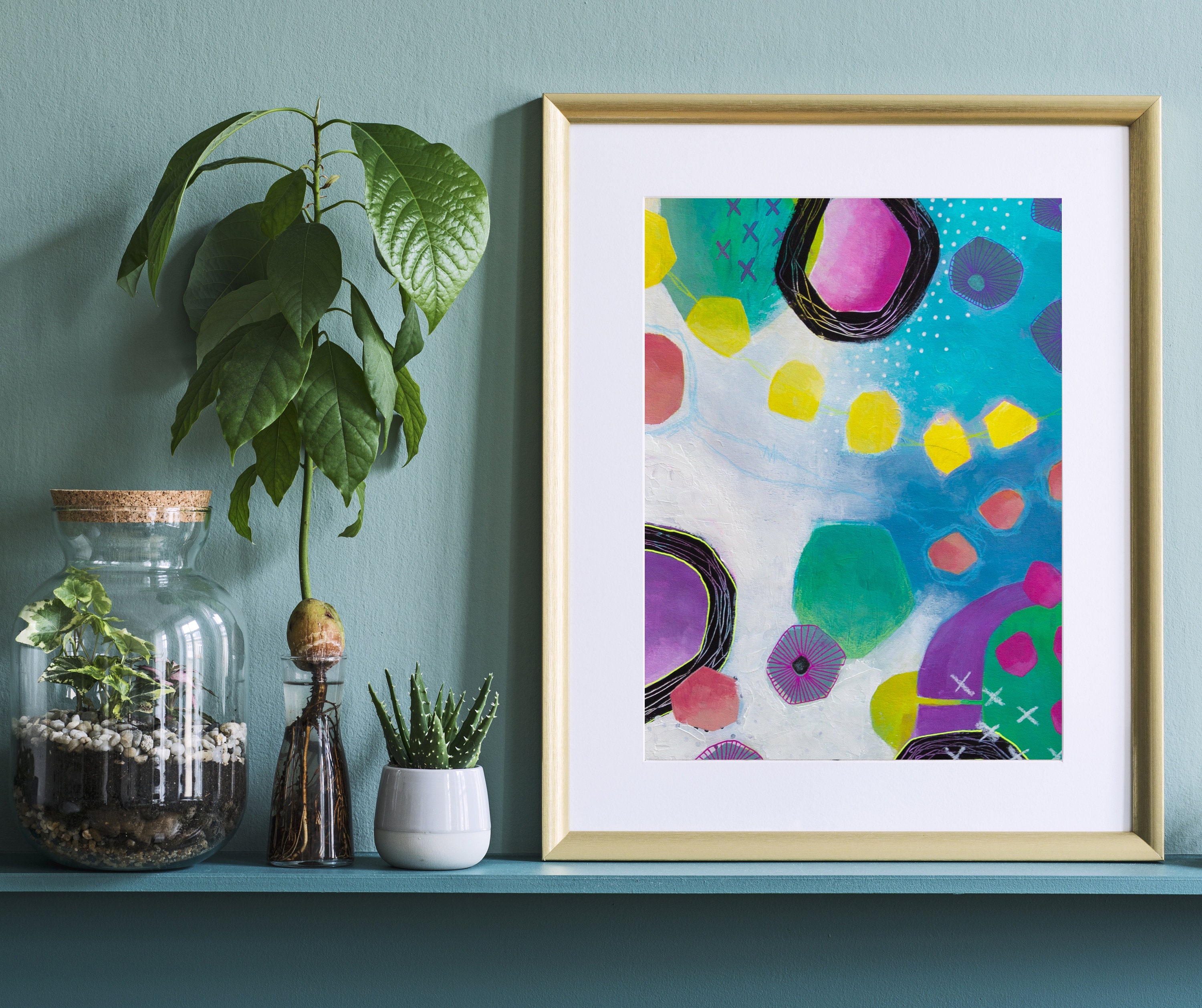 Abstract Painting, Original Unique Artwork, Abstract Artwork, Blue ...