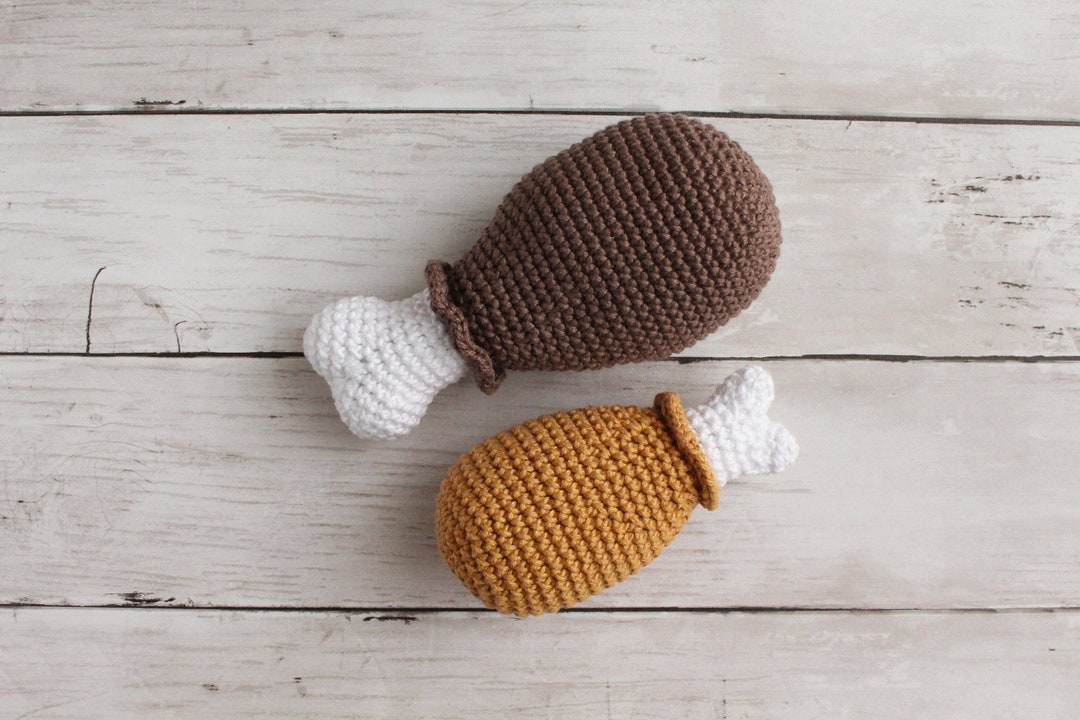 Crochet Turkey Leg Stuffed Toy Crochet Chicken Leg Stuffed Toy Dog Toy ...