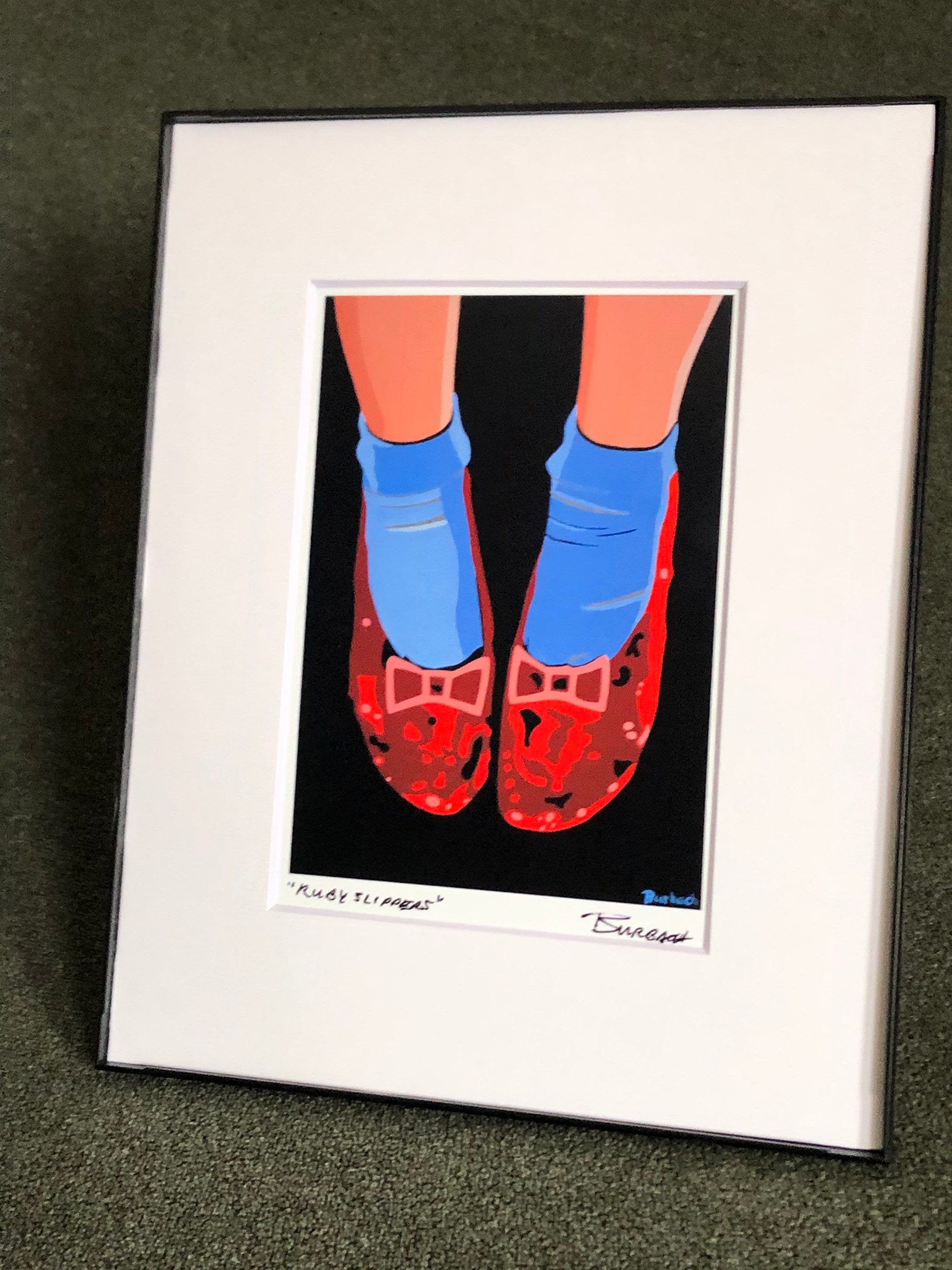 Signed Digital Reprint of My ruby Slippers Painting Matted and Framed ...