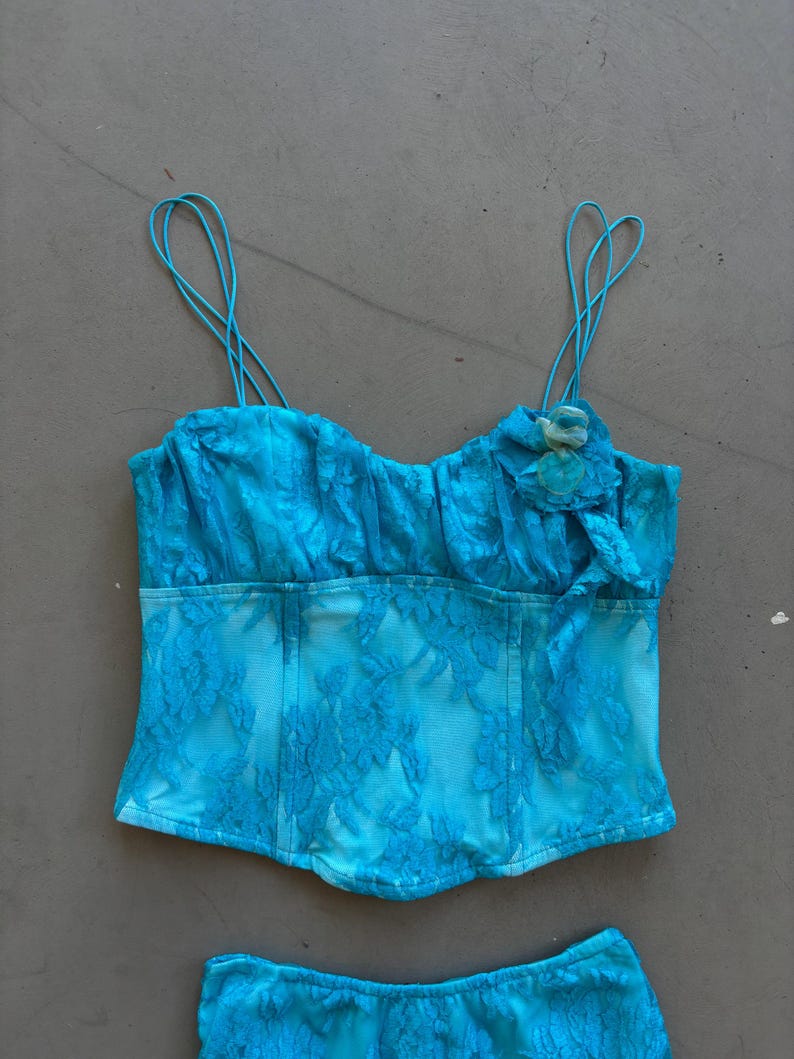 Turquoise 2 Piece Set, Skirt and Corset - Etsy