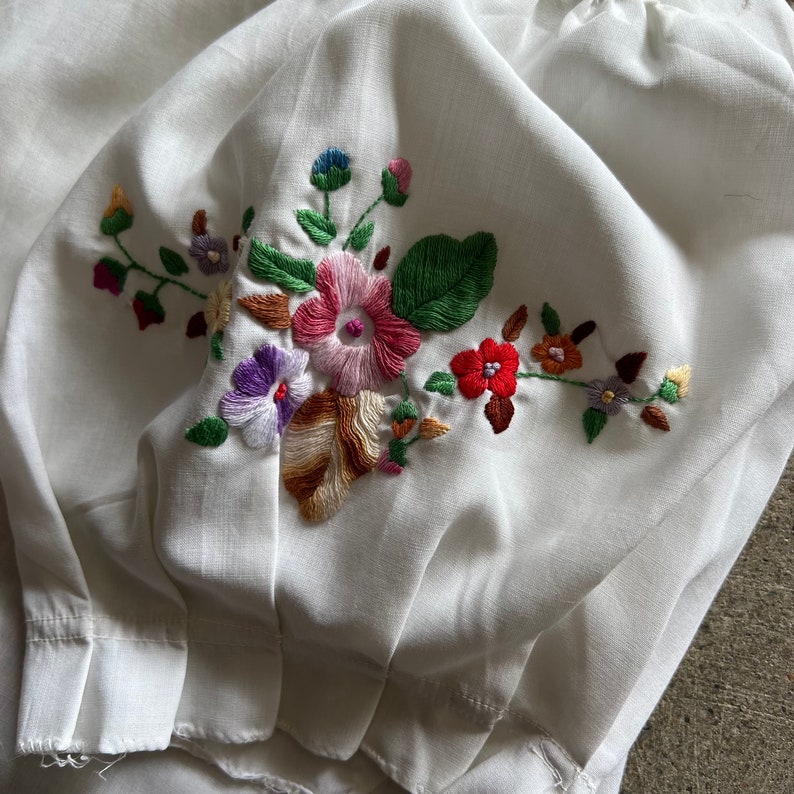 Short Sleeve Embroidered Flower Button Up - Etsy