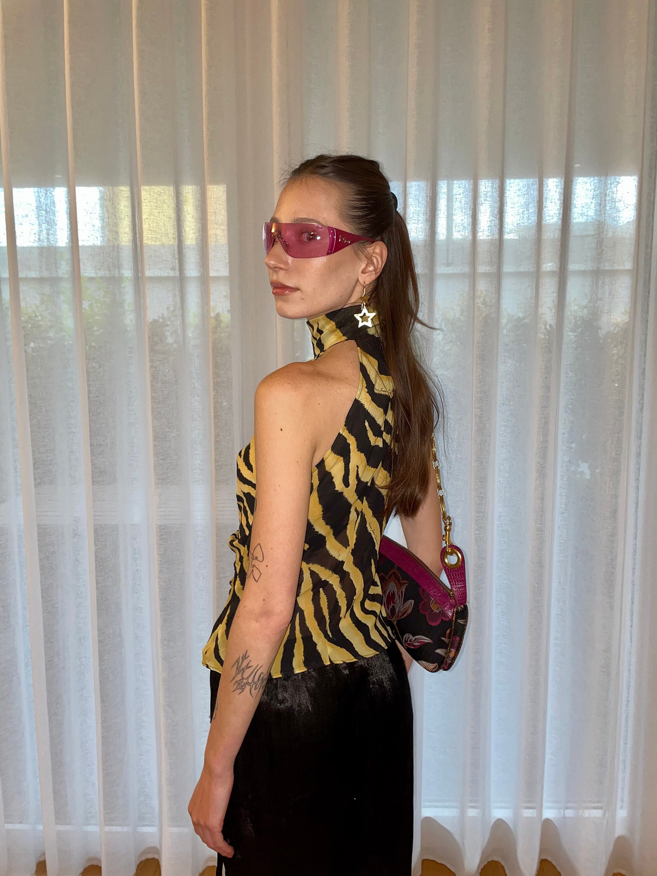 Versace Tiger Print Silk Top - Etsy