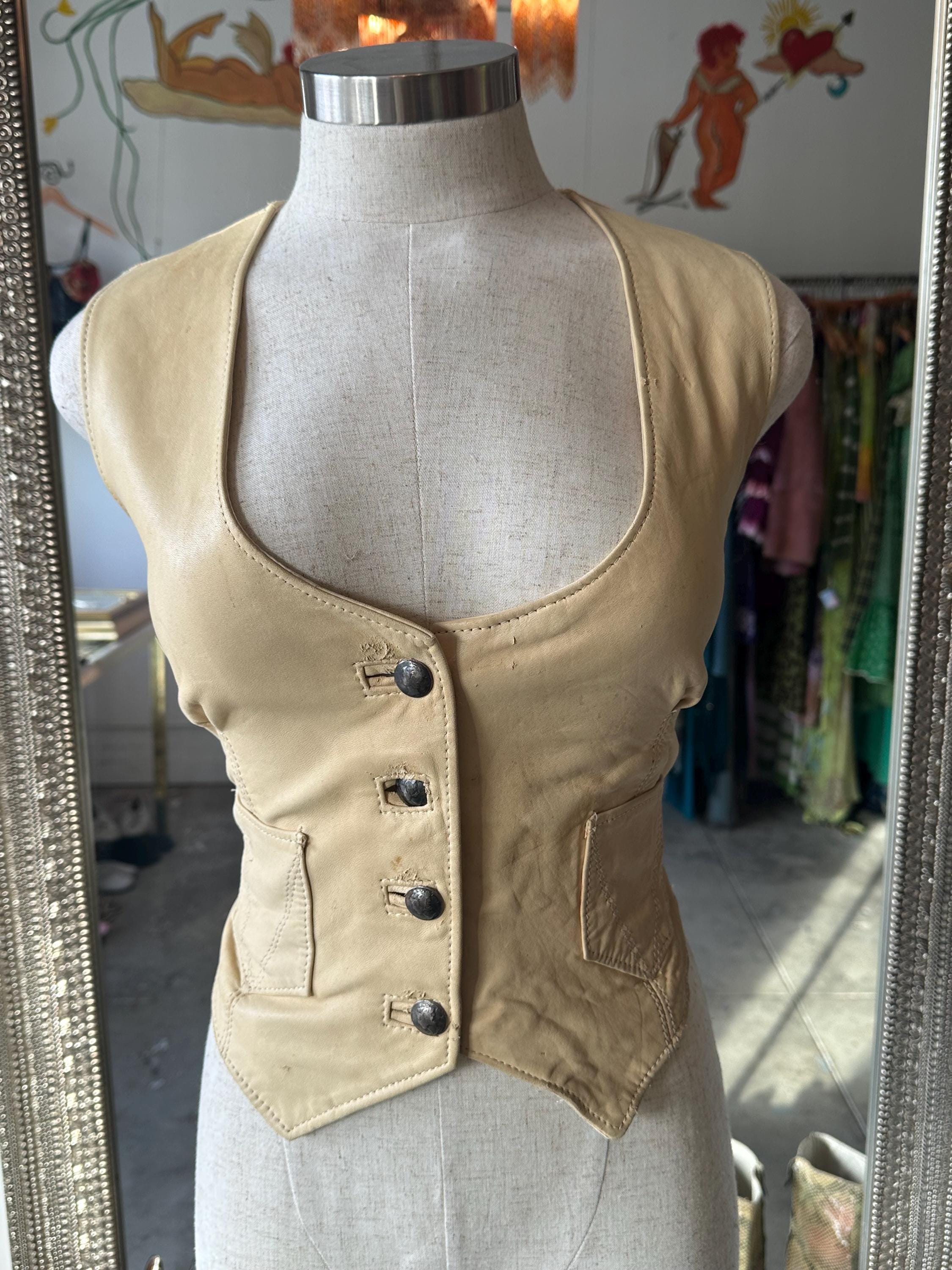 Remington West Banana Leather Vest - Etsy