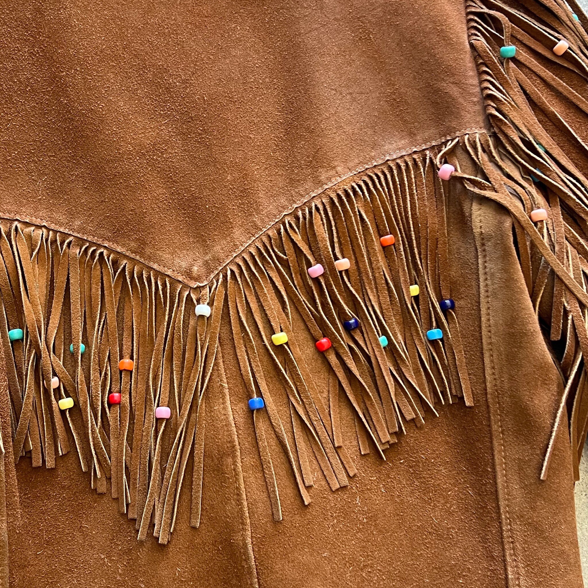 1970s Beaded Fringe Suede Jacket - Etsy