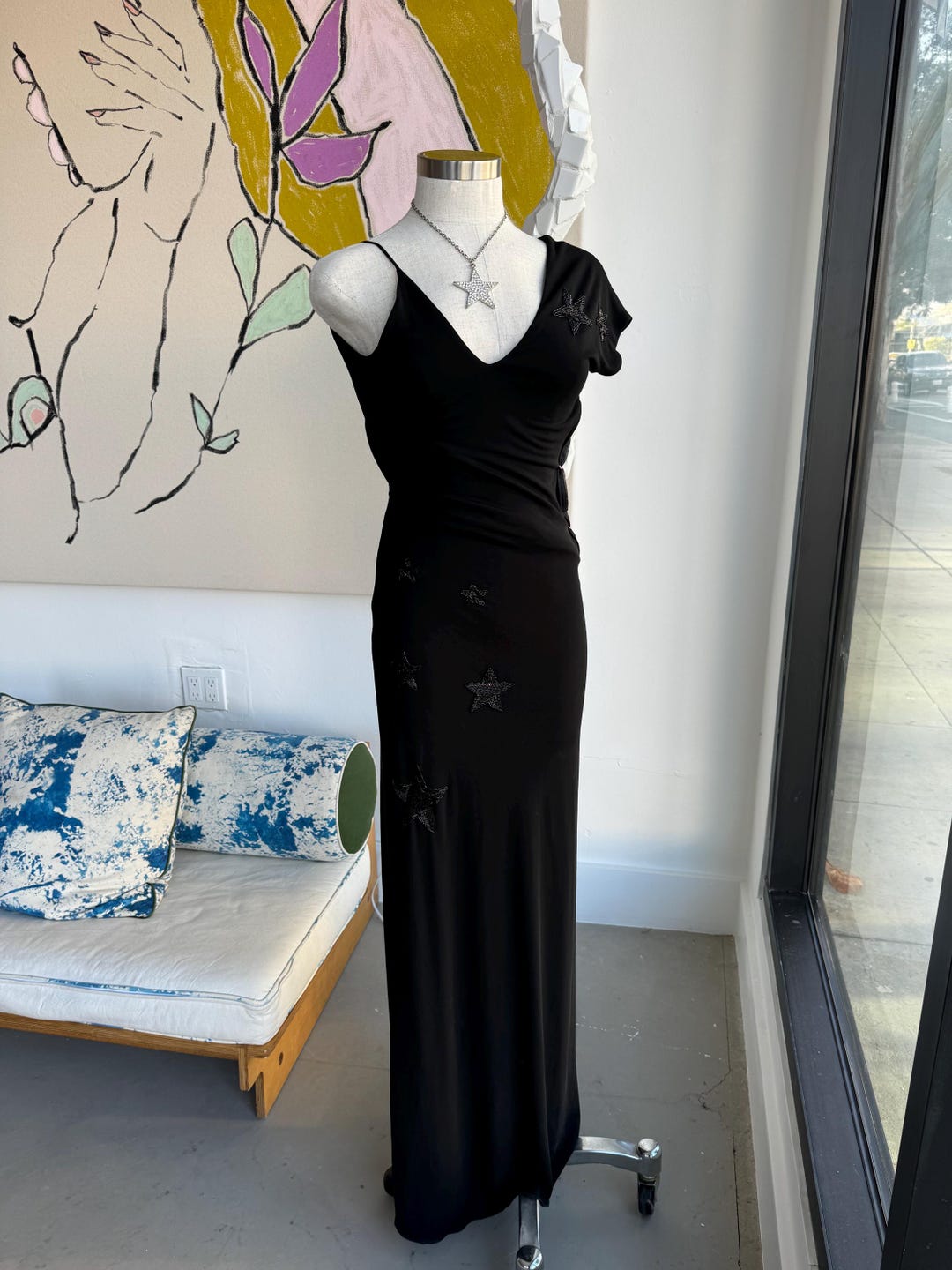 Black Versace Star Gown - Etsy