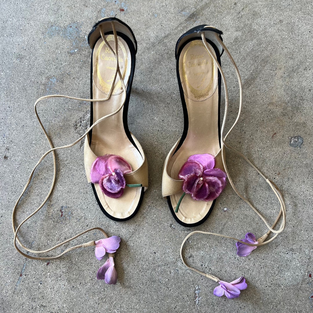 Rene Caovilla Flower Heels - Etsy