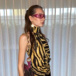 Versace Tiger Print Silk Top - Etsy