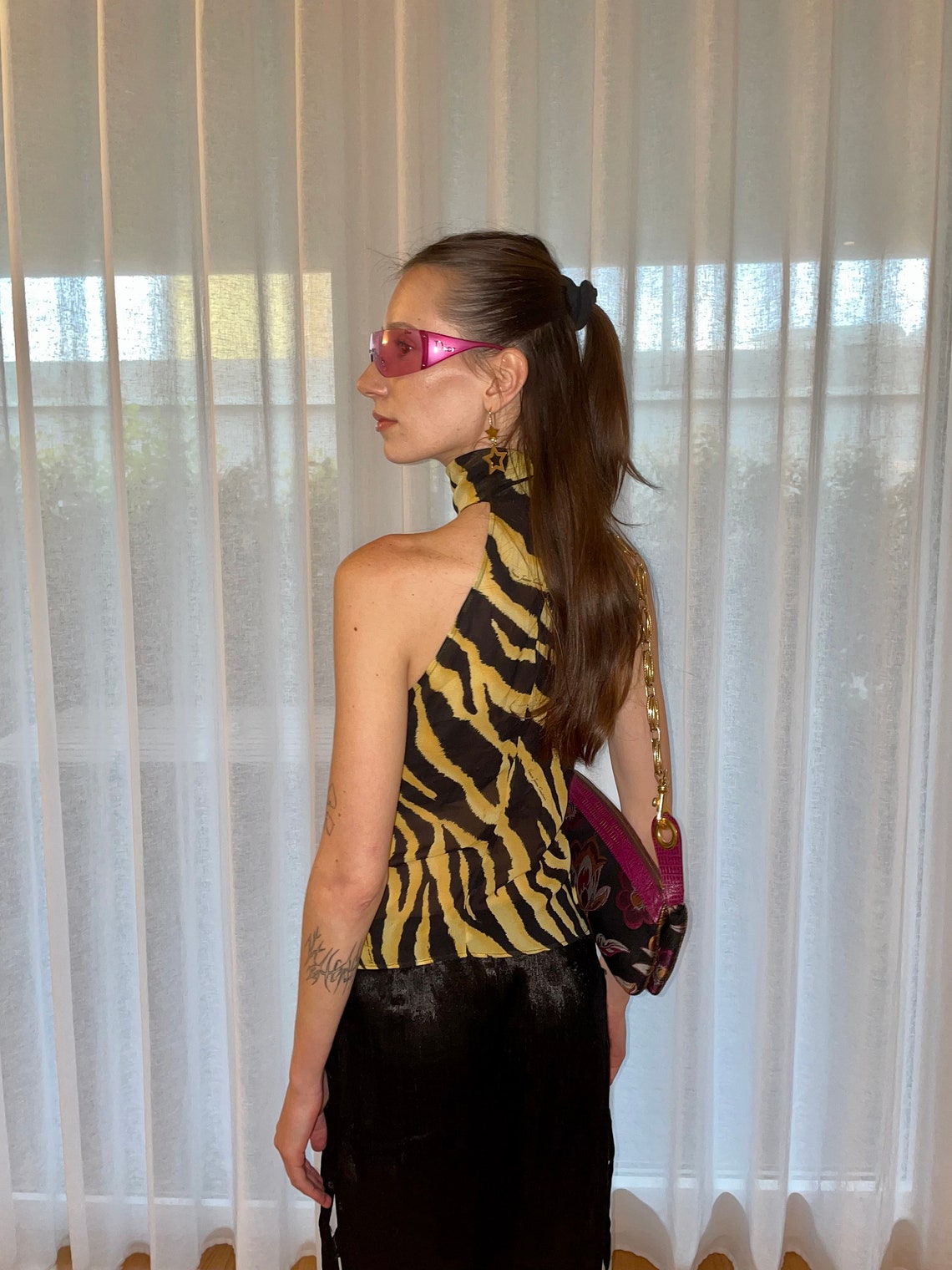 Versace Tiger Print Silk Top - Etsy