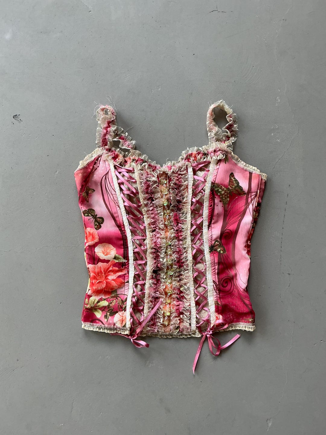 Euro Lace-up Butterfly Corset - Etsy