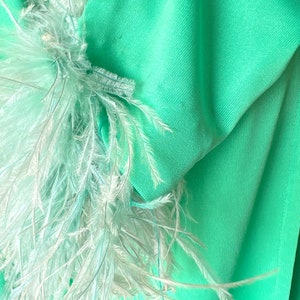 Vintage Green Dress With Matching Feather Trim Jacket - Etsy