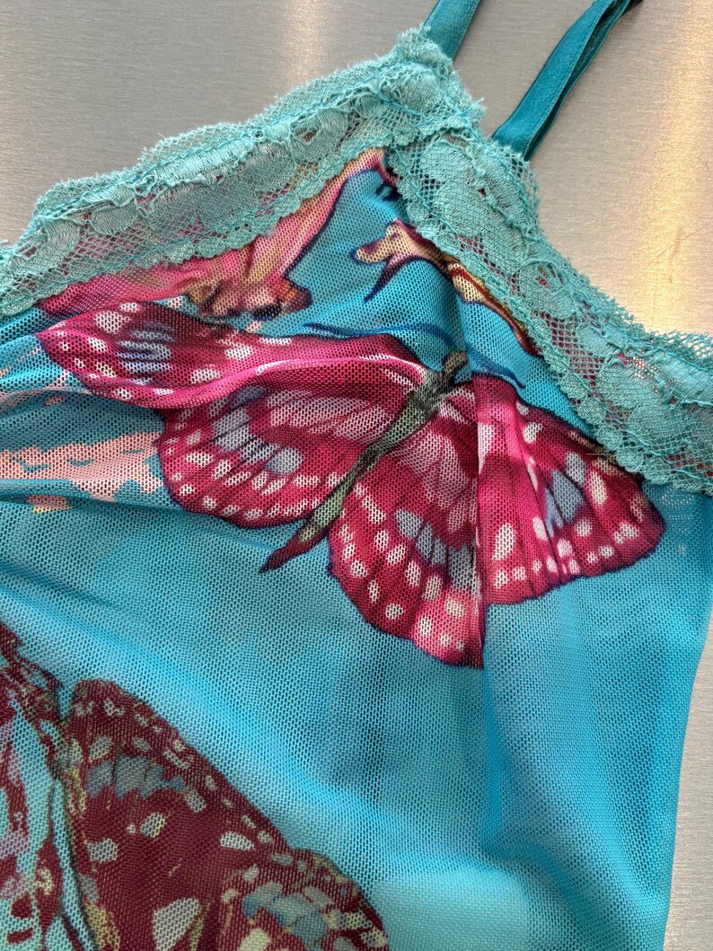 Teal and Green Ombré Mesh Butterfly Cami - Etsy