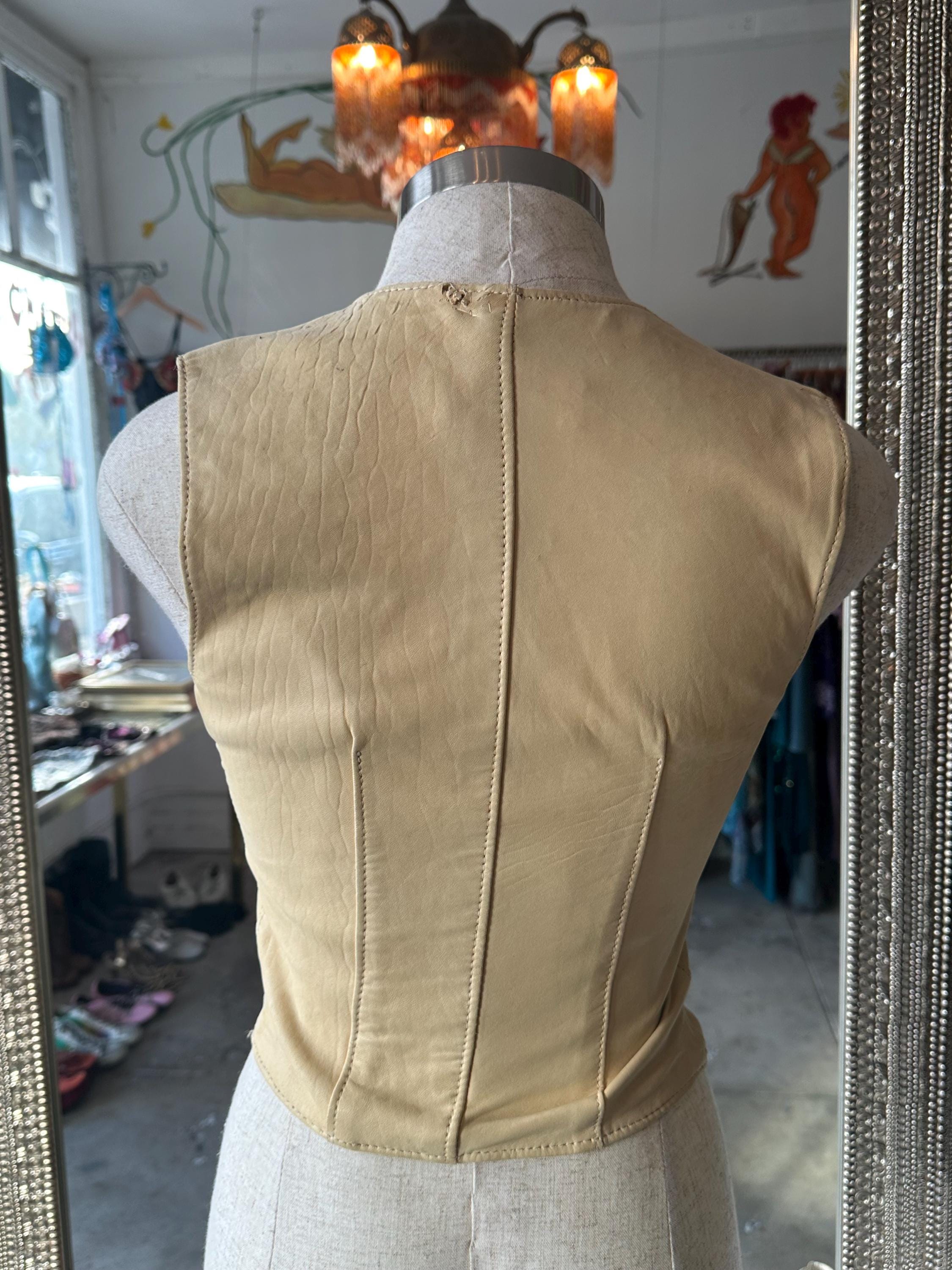 Remington West Banana Leather Vest - Etsy