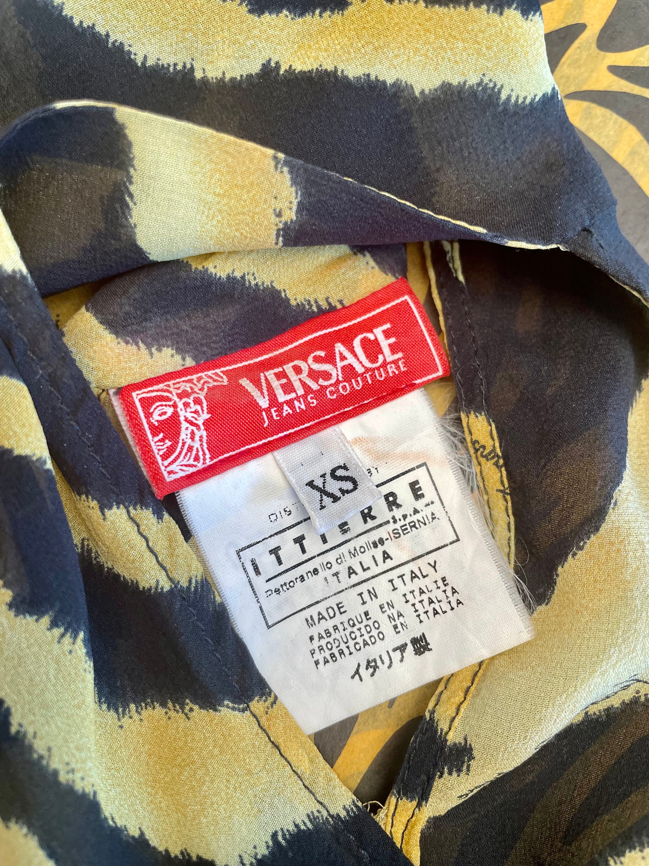 Versace Tiger Print Silk Top - Etsy