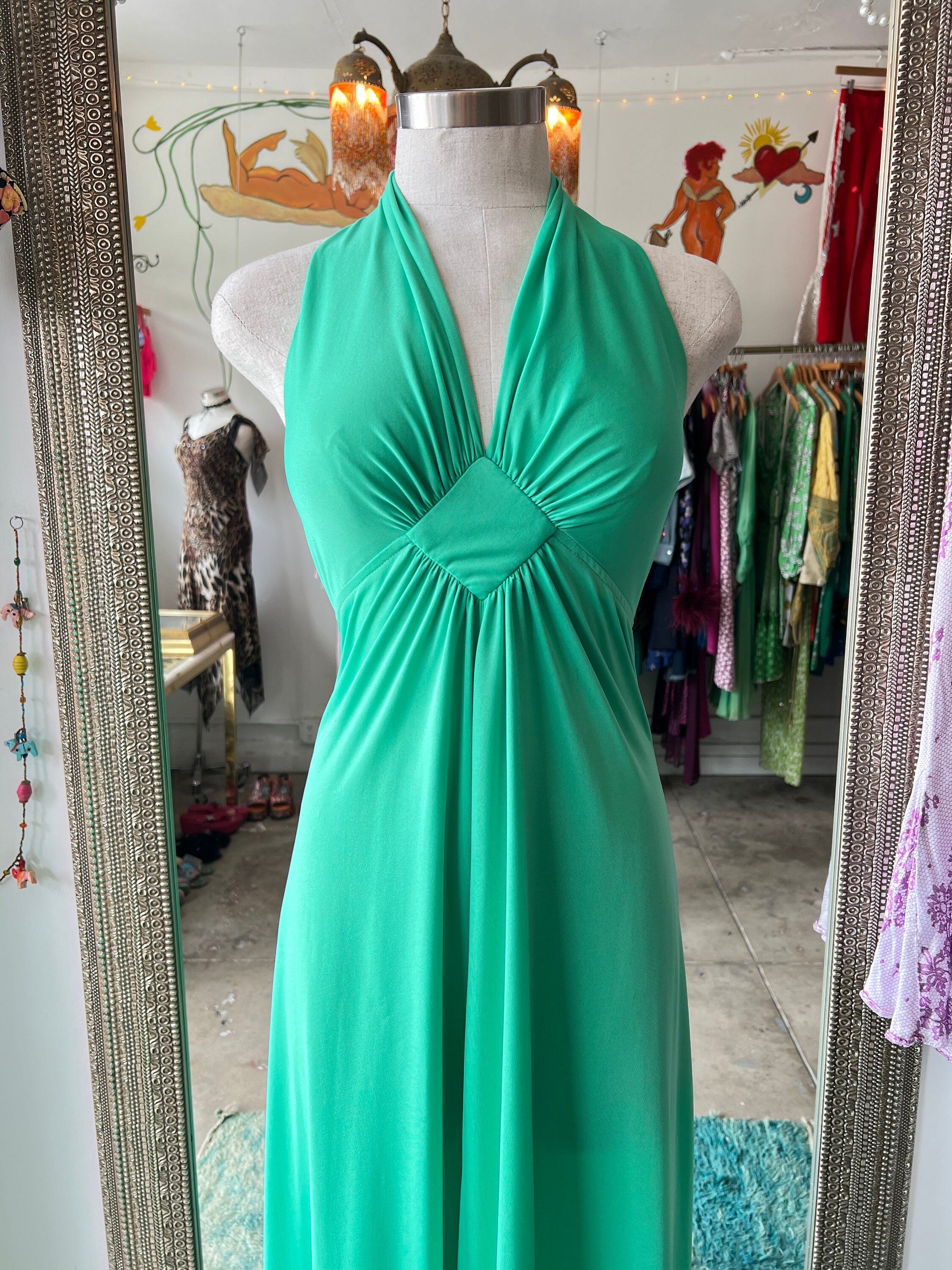 Vintage Green Dress With Matching Feather Trim Jacket - Etsy