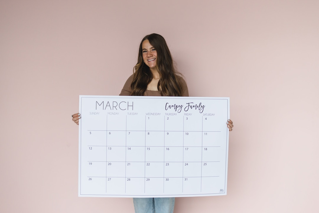 Most Popular: Extra Large Classic Monthly Printed Personalized Wall ...