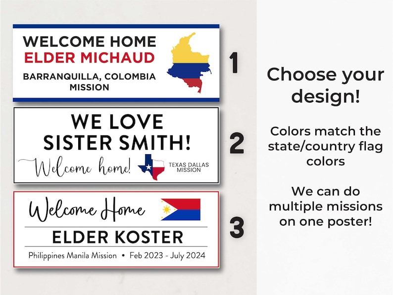 Welcome Home Missionary Paper Banner | 2'x6' or 3'x8' - Etsy