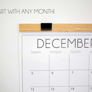 Large Personalized Wall Calendar With FREE Wood Hanger - 12 Months | 24 ...